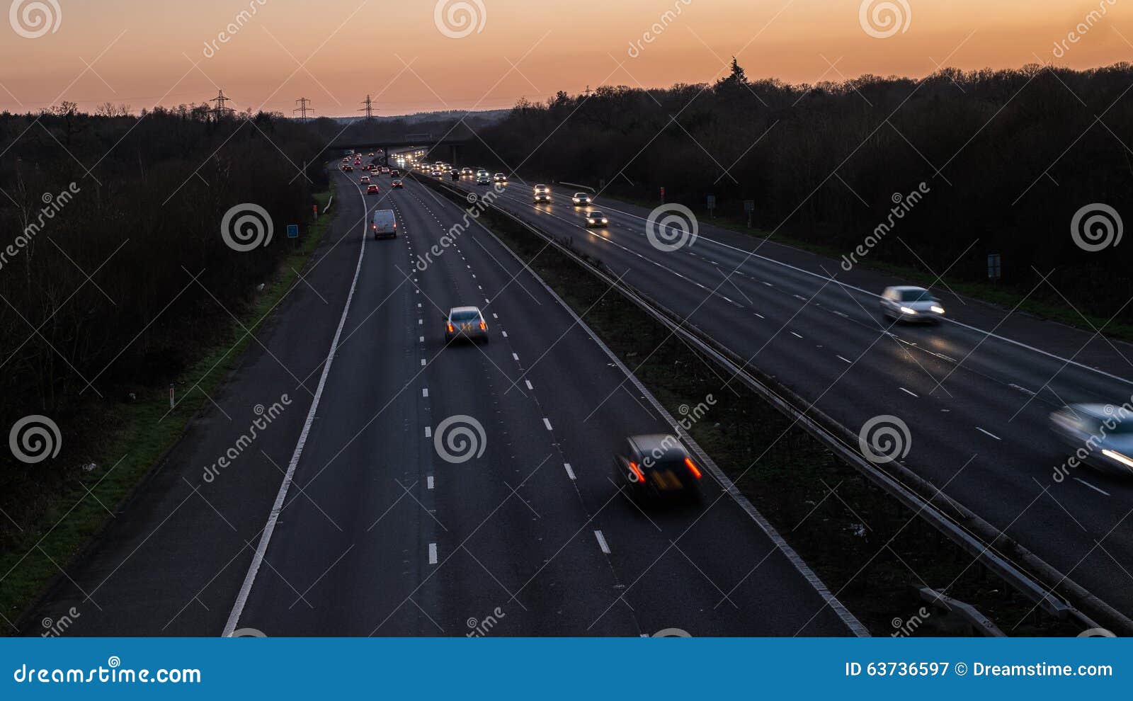 Blurred cars on motorway stock image. Image of automobiles - 63736597