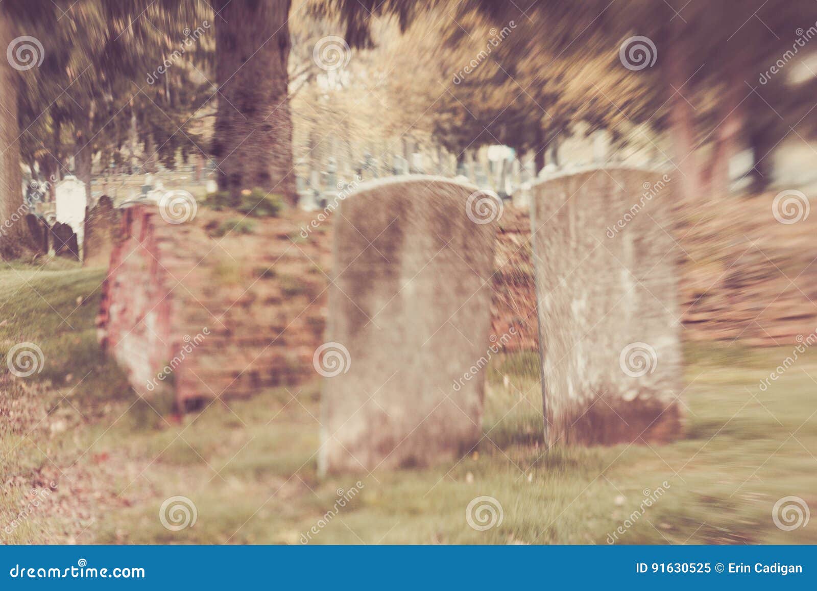 Blurred Cemetery Tombstones Stock Image - Image of dead, burial: 91630525