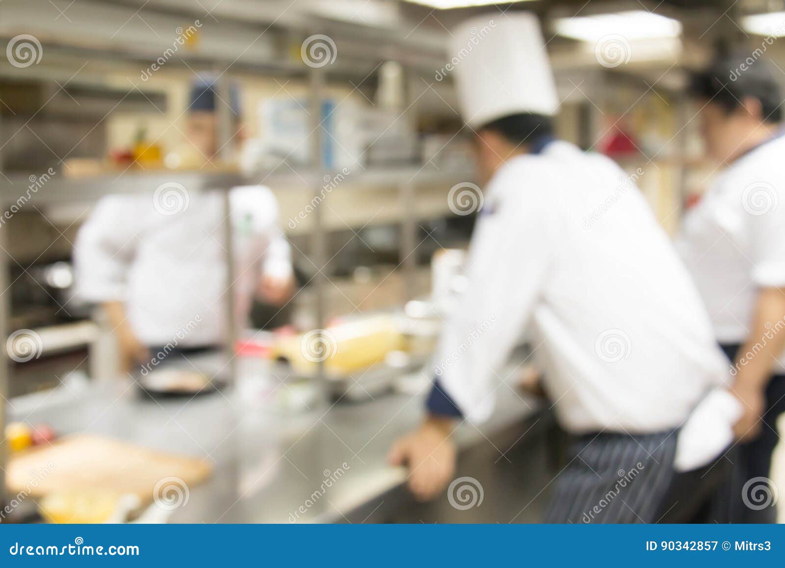 Blurred Chef Cooking in Restaurant Kitchen Stock Image - Image of ...