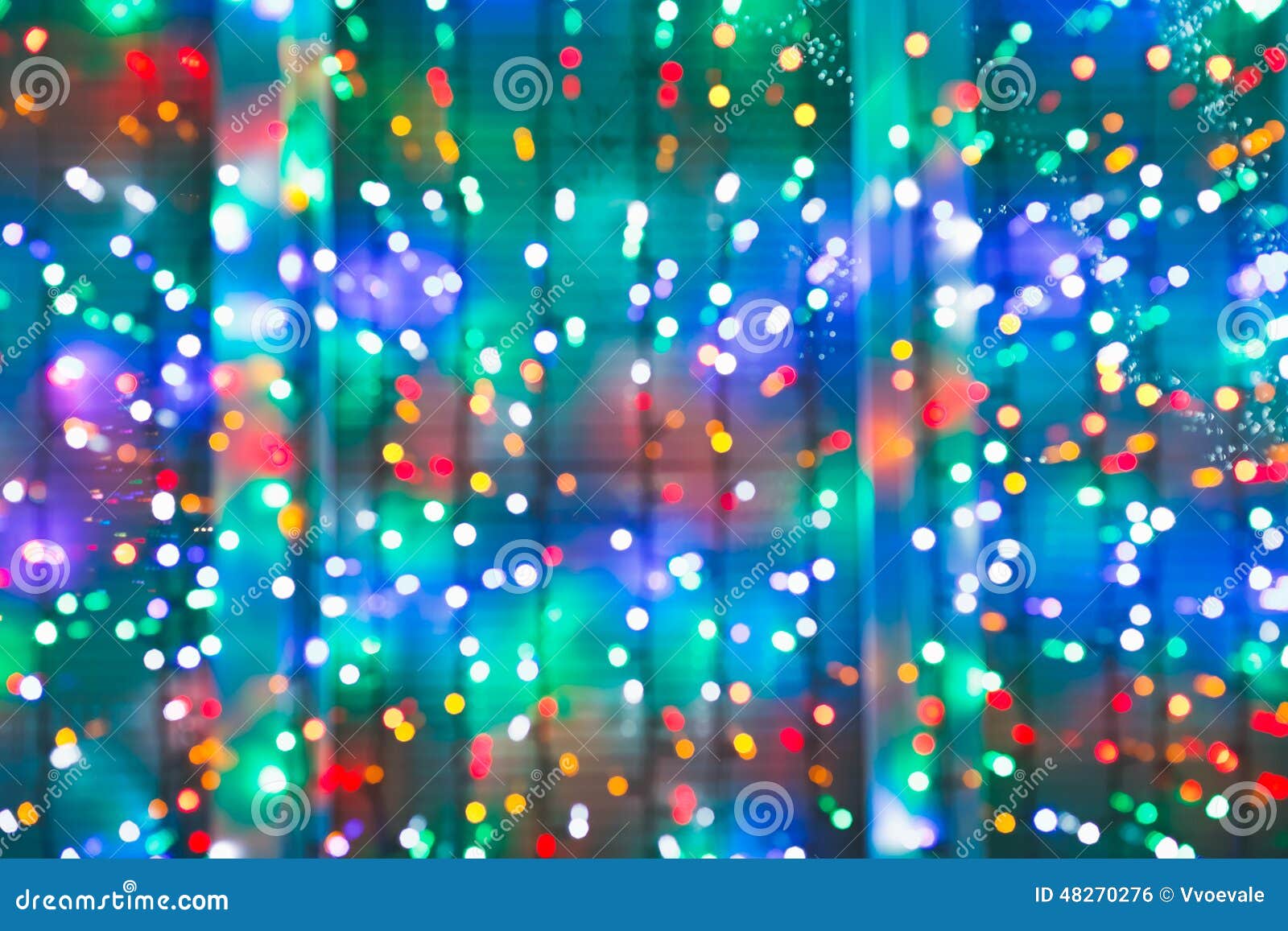 Blurred Christmas Lights on Window Stock Photo - Image of building ...