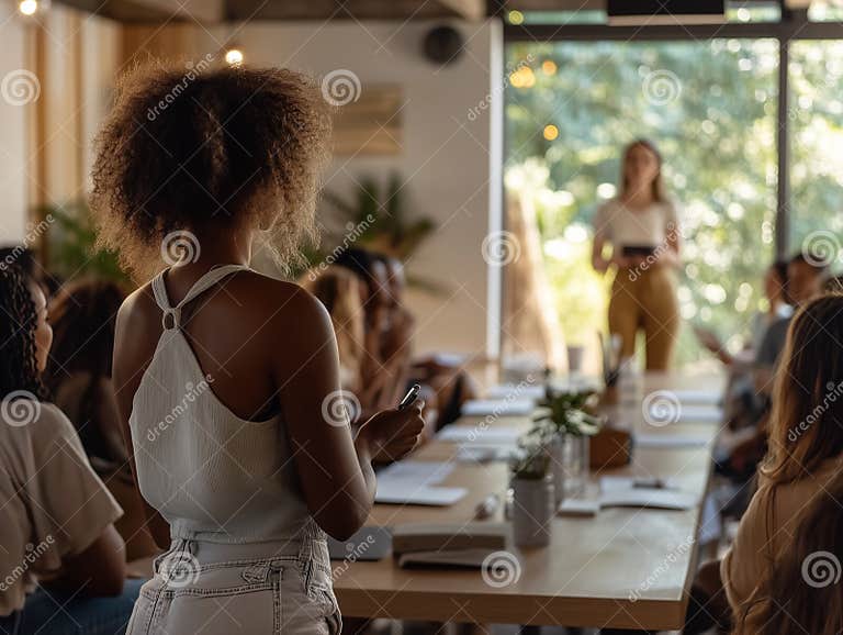 Blurred Classroom or Seminar Setting with a Speaker in the Background ...