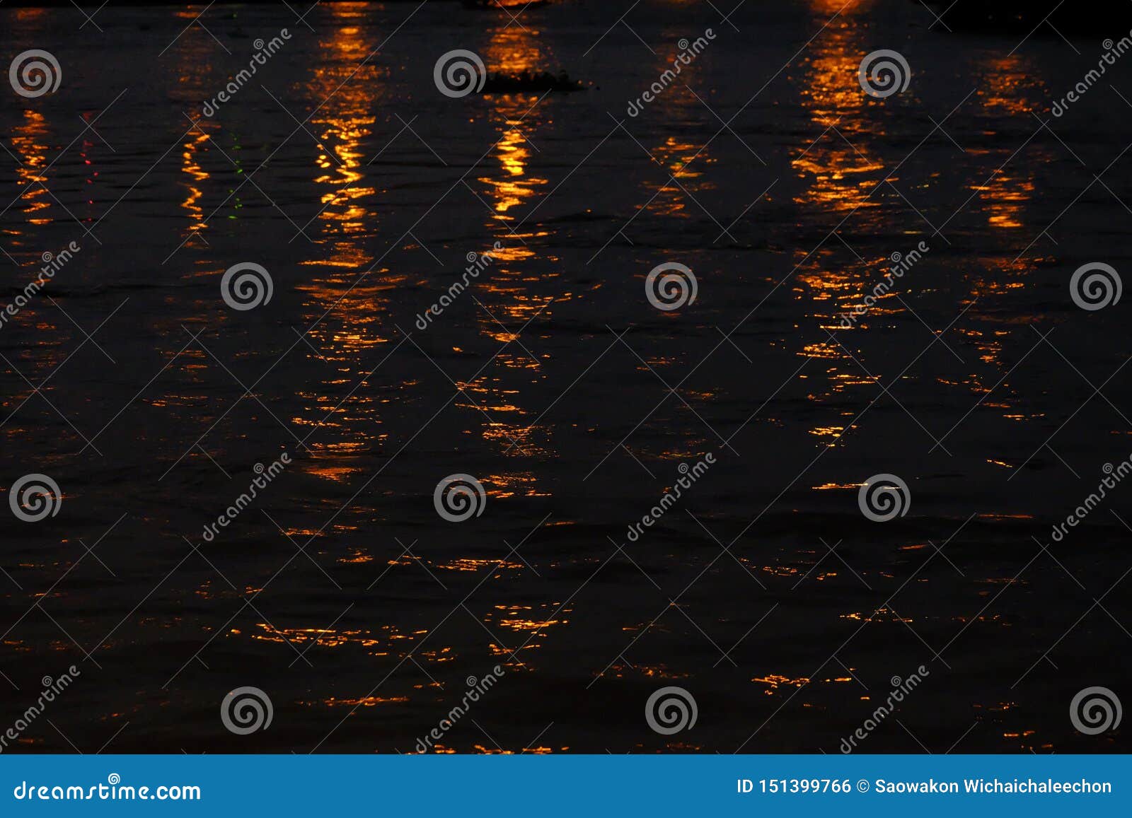 Blurred Colorful Light Reflection on River Surface Stock Photo - Image ...