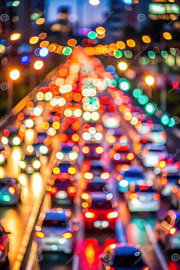 Blurred Colorful Traffic Lights Abstract Background Stock Illustration ...