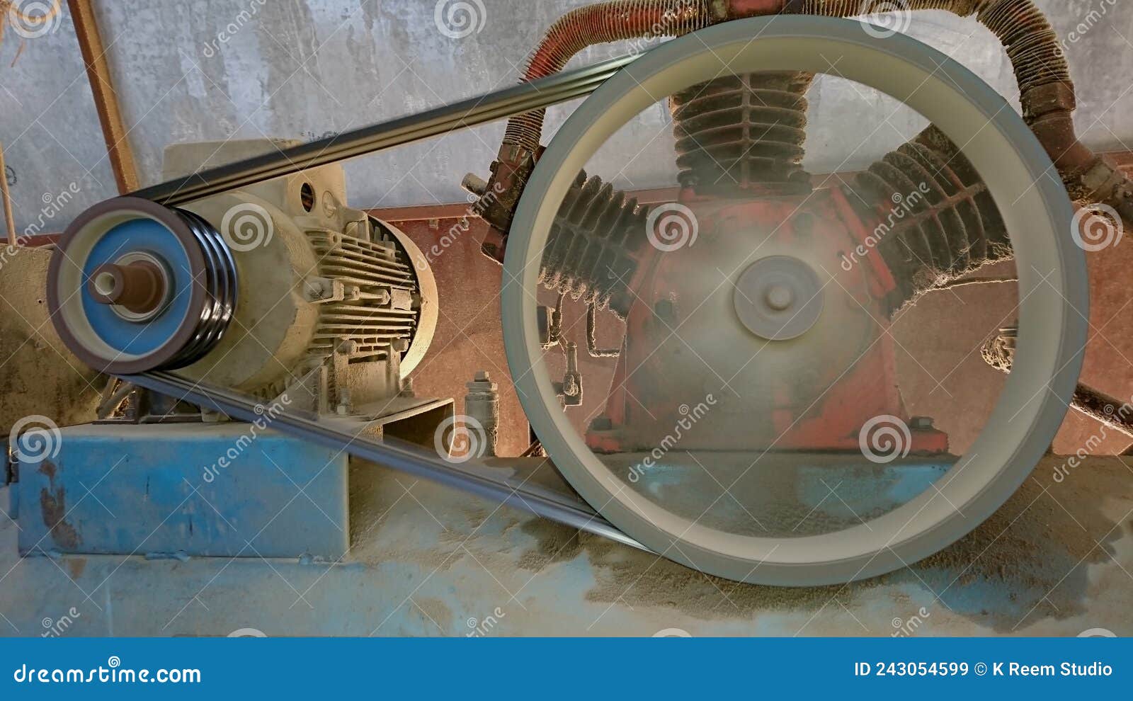 Blurred Compressor Wheel Rotation, Worn Out Compressor Engine Stock ...