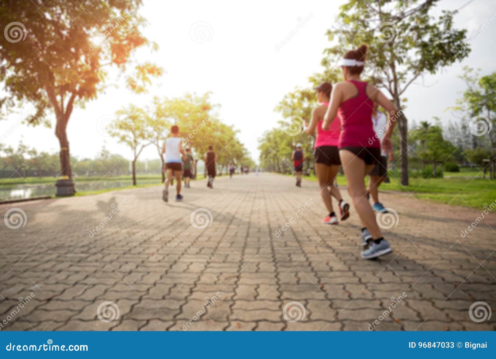 Blurred Concept Group of People Running in the Park Editorial Stock ...