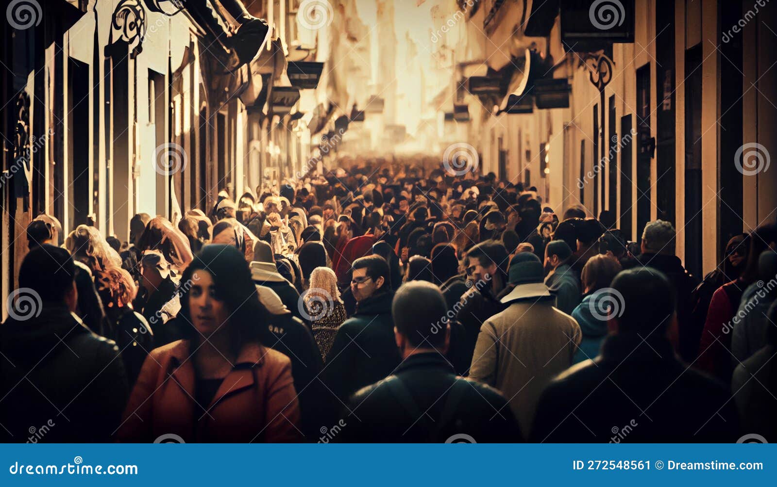 Blurred Crowd of Unrecognizable at the Street Stock Illustration ...