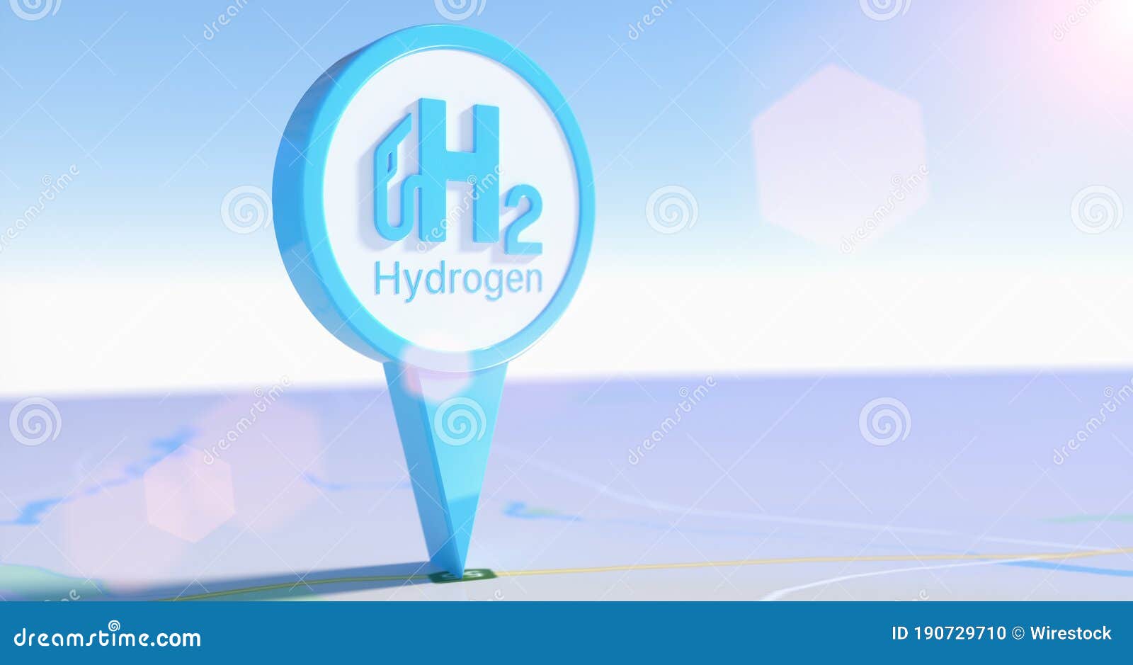 Hydrogen 3D Sign Or Logo Concept Placed On Blue Surface With Copy Space ...