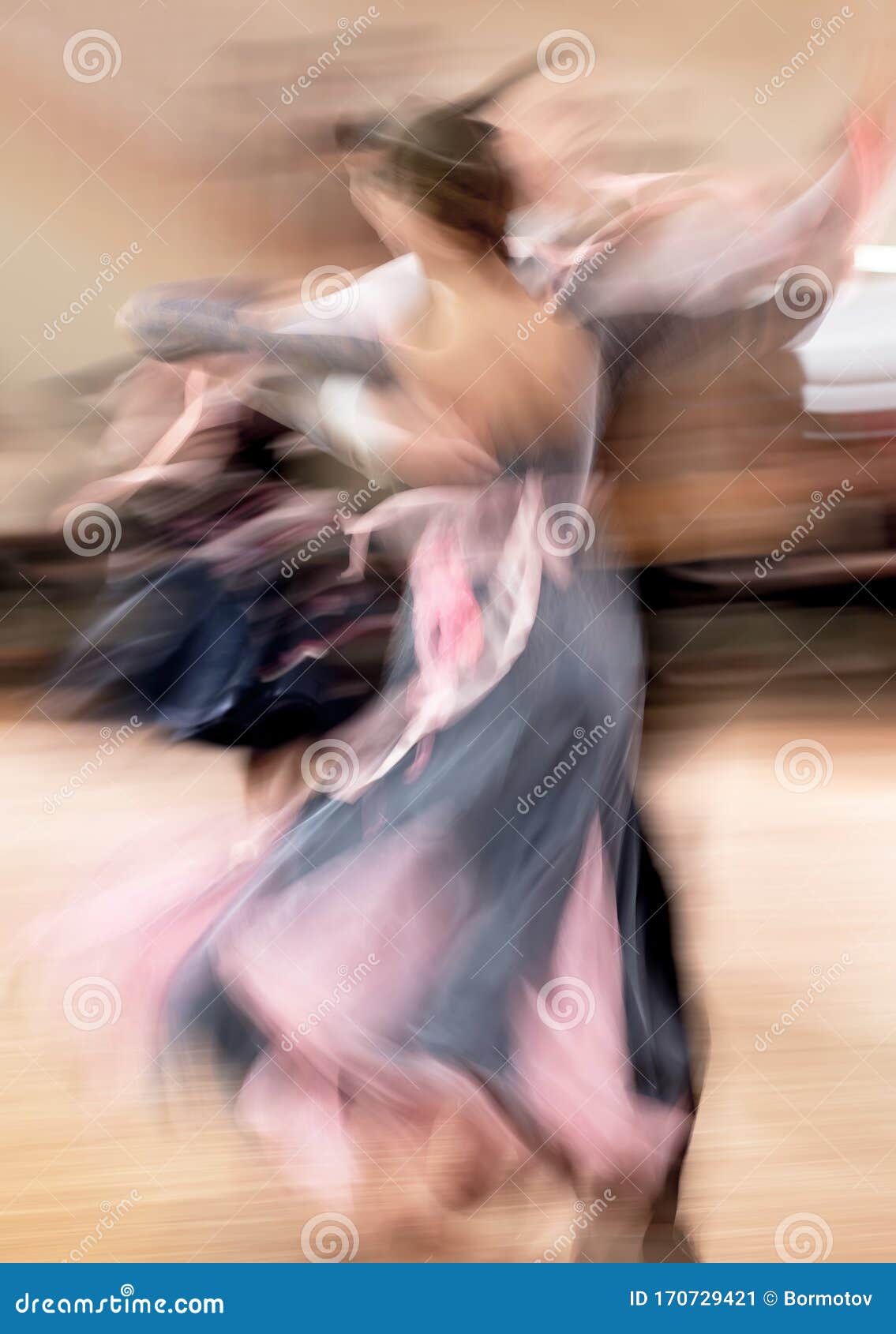 Blurred Dancing Couple In Ballroom Royalty-Free Stock Photo ...