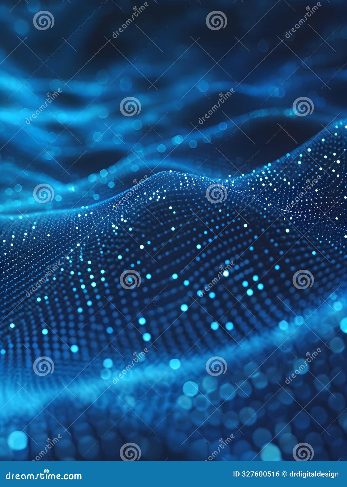 Blurred Data Science Wallpaper in Blue Colors. Abstract Network of Dots ...