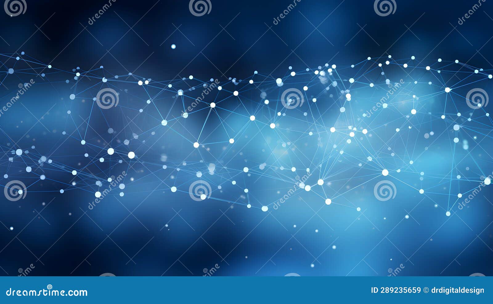 Blurred Data Technology Background in Light Blue Colors. Network of ...