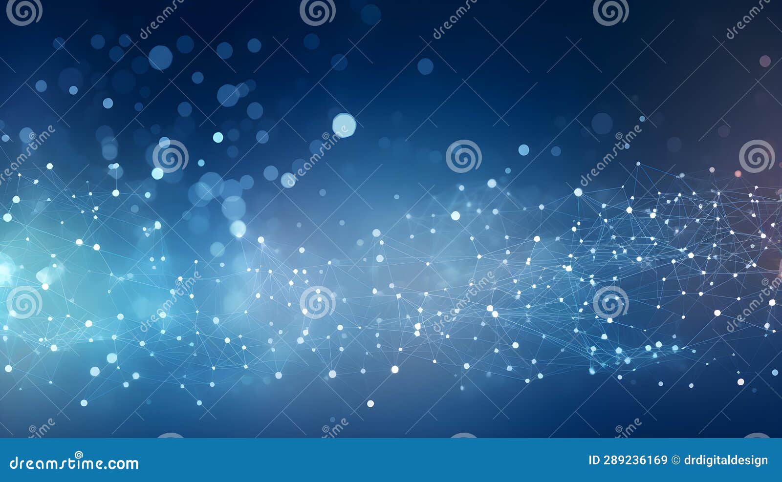 Blurred Data Technology Background in Light Blue Colors. Network of ...