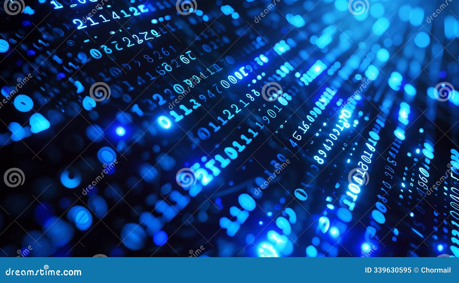 Blurred Digital Binary Code Technology Computer Background Stock Illustration - Illustration of ...
