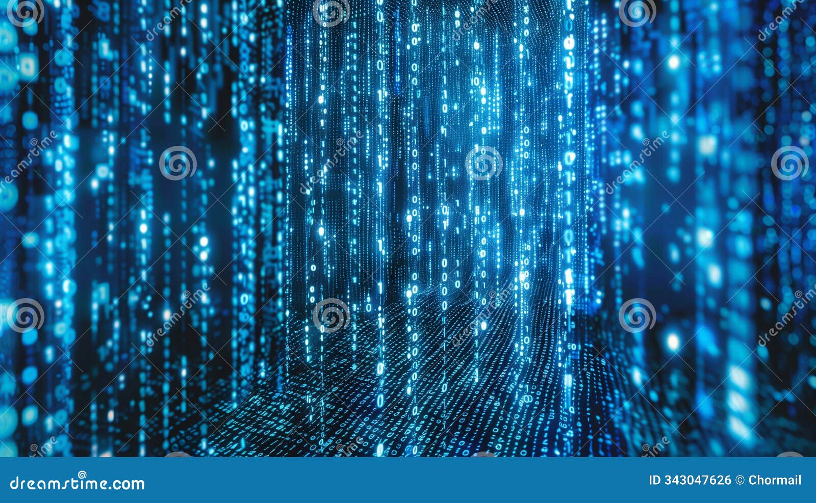 Blurred Digital Binary Code Technology Computer Background Stock ...