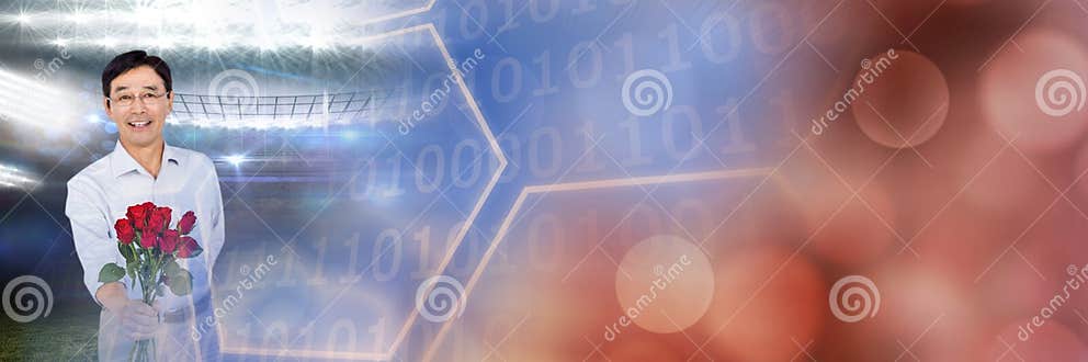 Blurred Effect with Copy Space Against Portrait of Asian Man with a ...