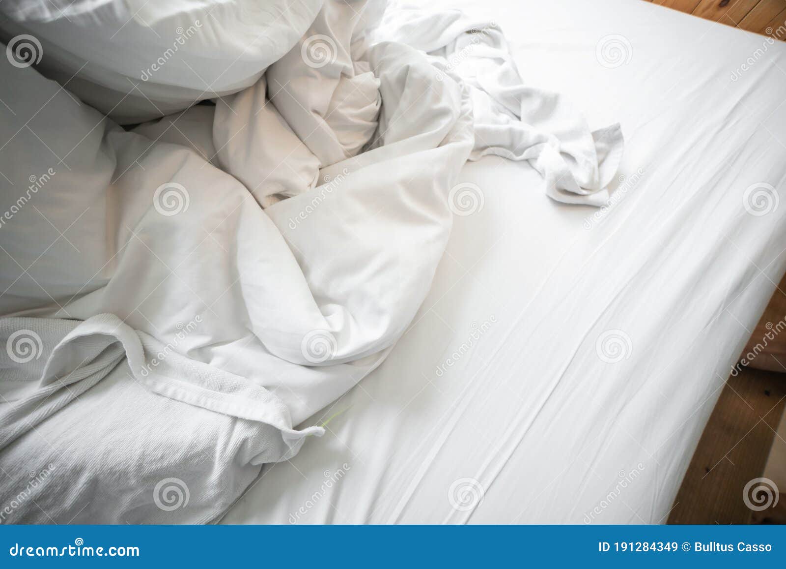 Blurred Empty Bed after Wake Up in the Morning Stock Image - Image of ...