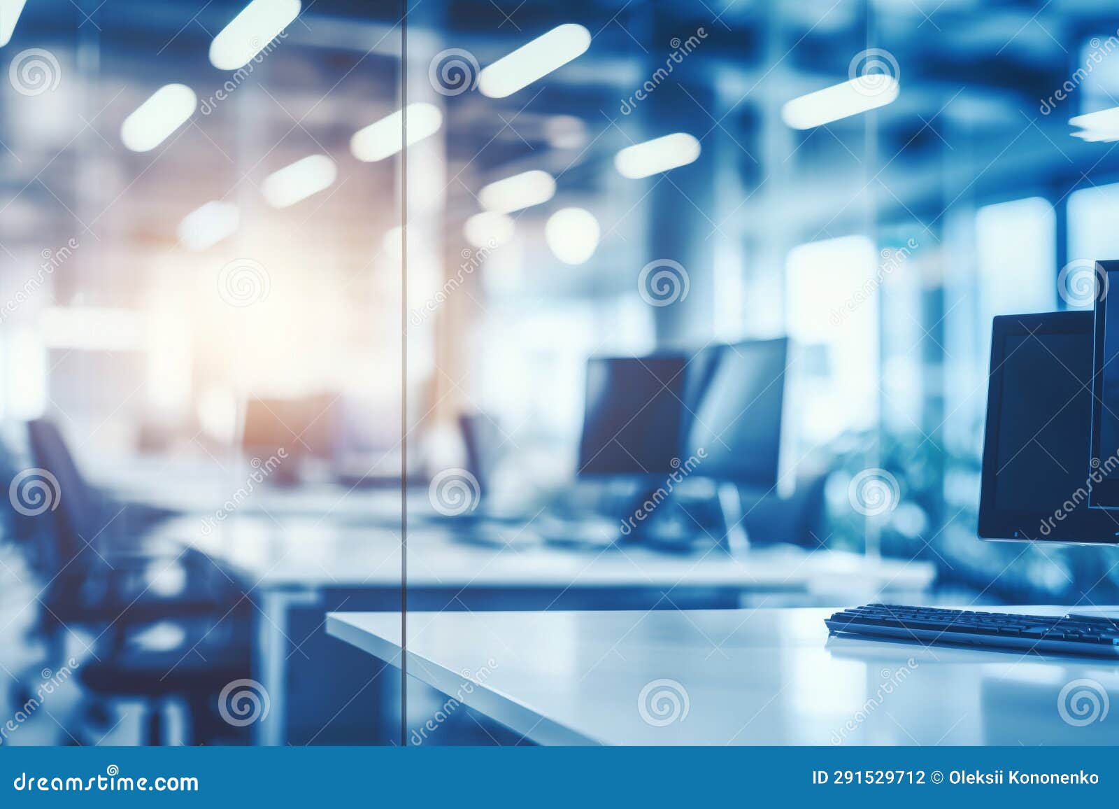 Blurred Empty Open Space Office. Abstract Light Bokeh at Office ...