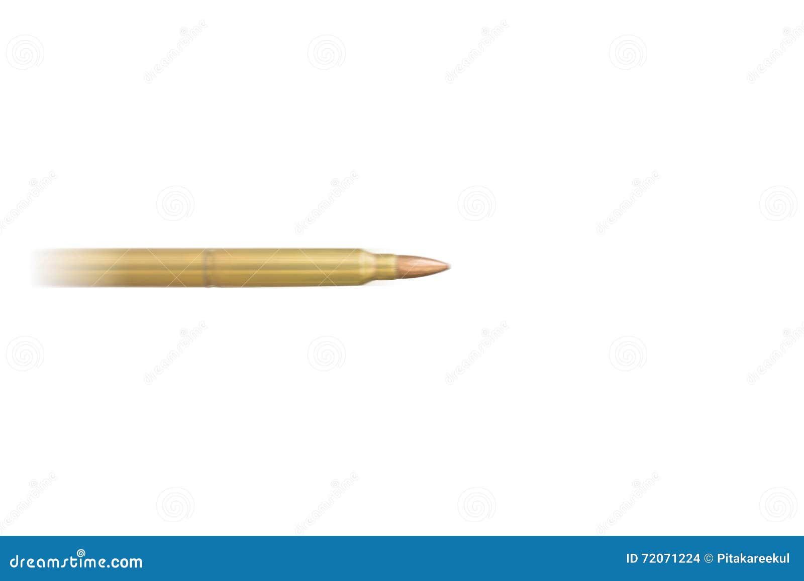 Blurred Fast Flying Rifle Bullet on White Background with Copyspace ...