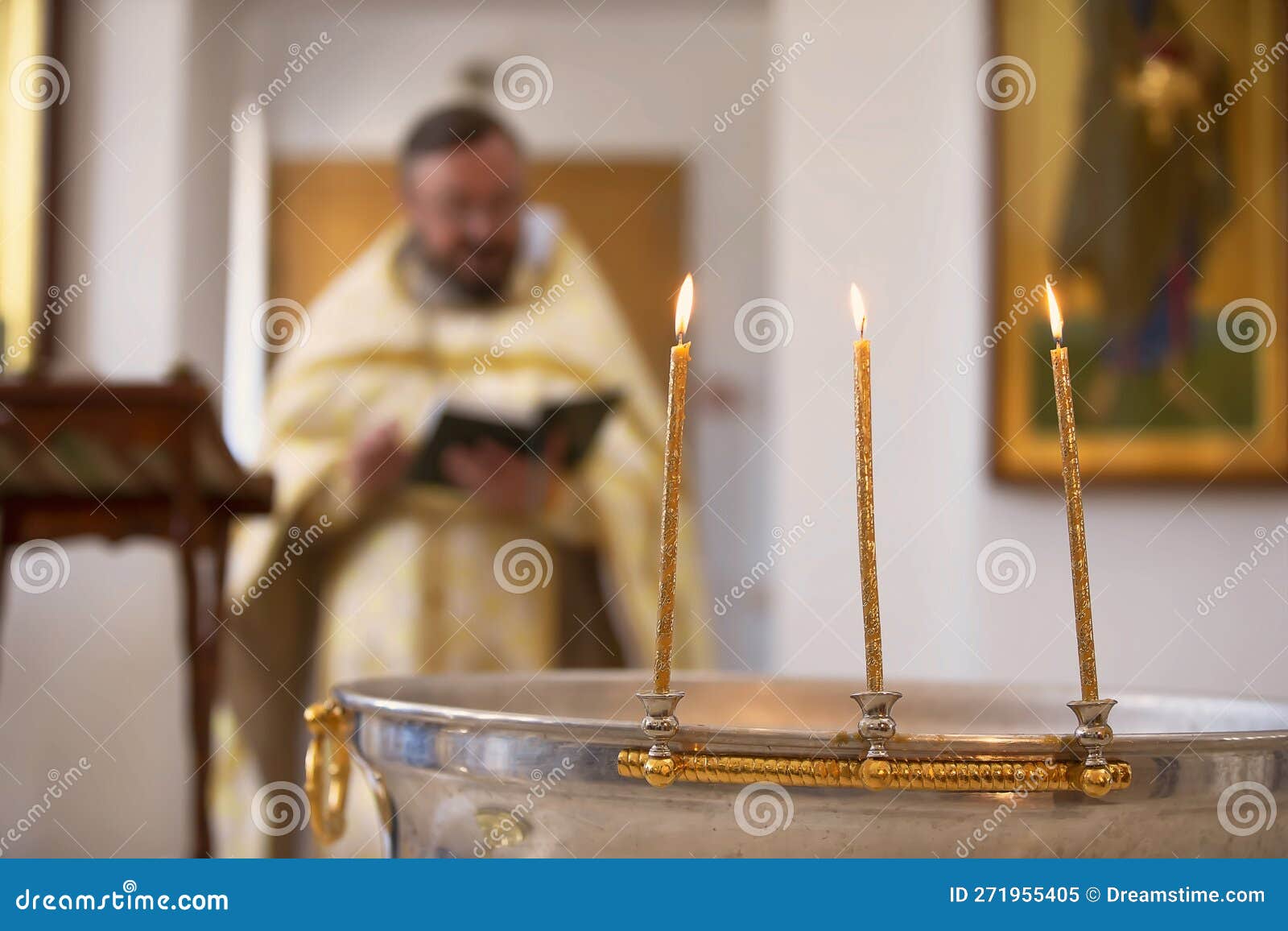 Orthodox Priest at the Rite of Baptism Editorial Image - Image of ...