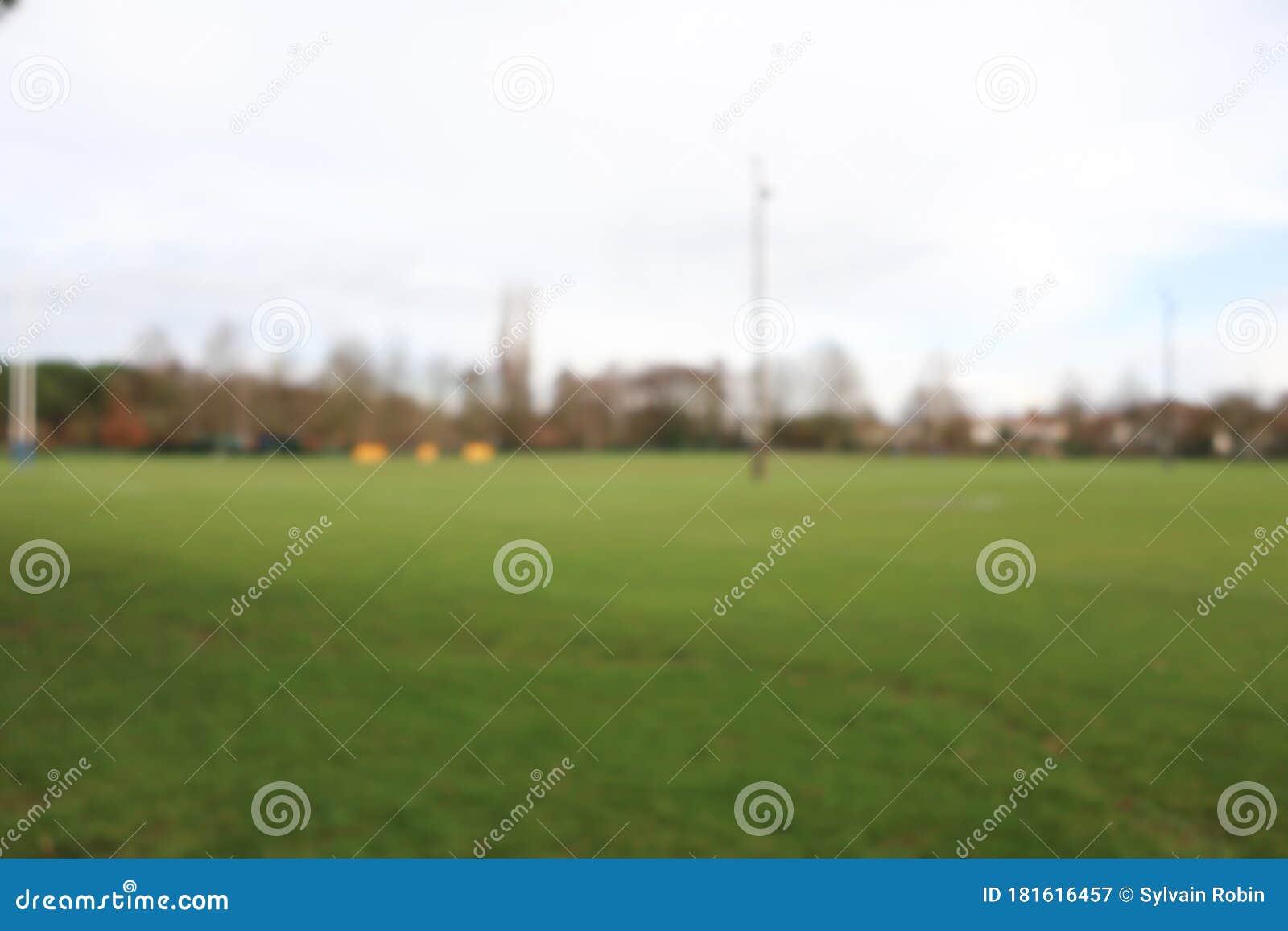 Blurred Focus Football Green Stadium Empty Blurry Background Stock ...