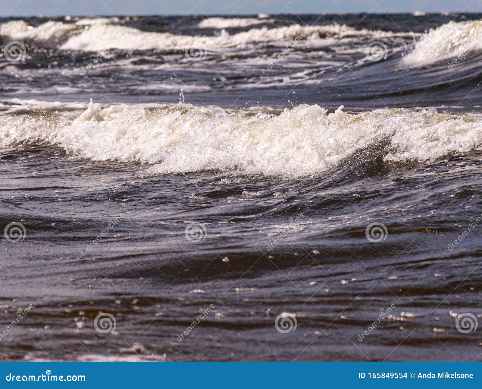 Sparkling Waves, Clouds and Sea in the Background Stock Photo - Image ...