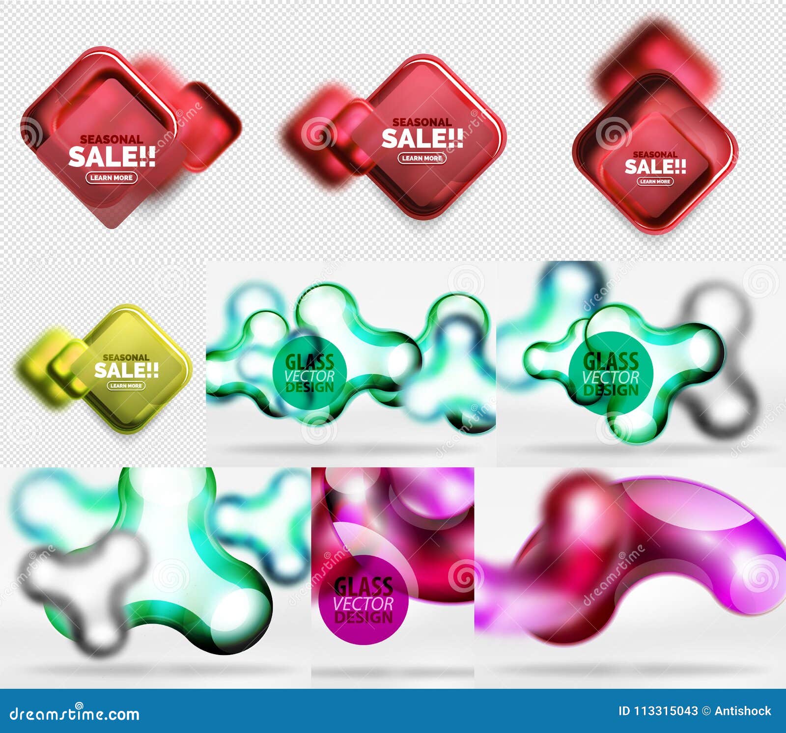 Blurred Geometric Bubbles Abstract Backgrounds Stock Vector ...