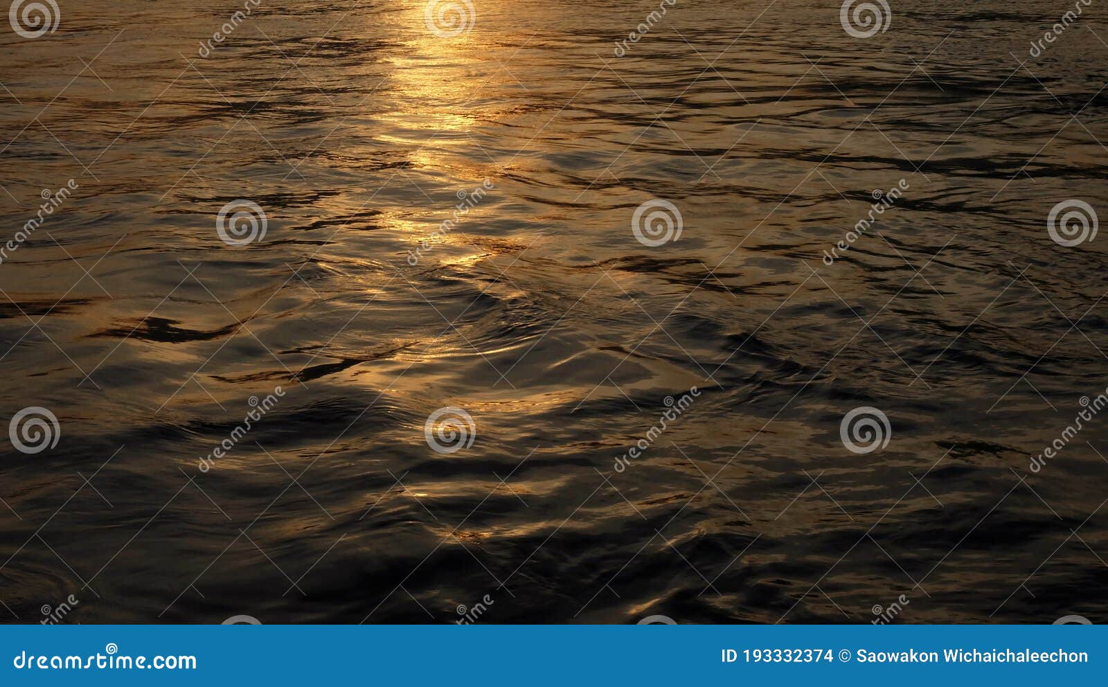 Blurred Golden Light Sunset Reflection on River Waves Stock Photo ...