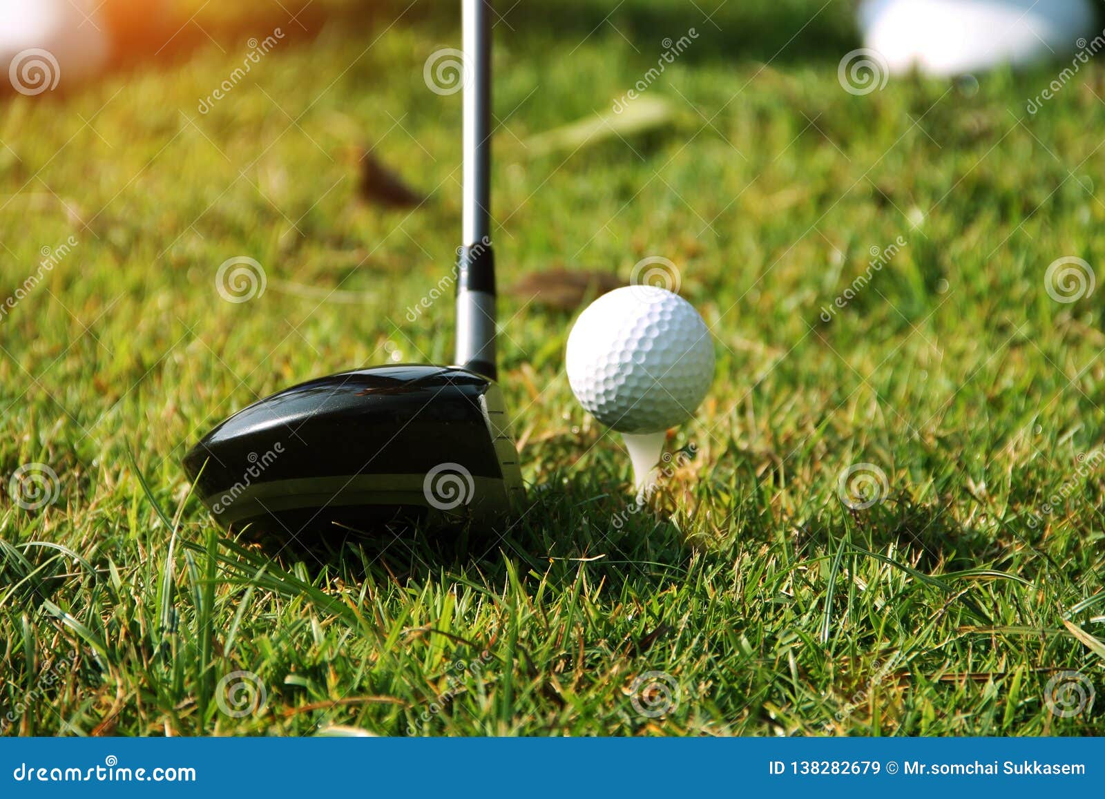 Blurred Golfers are Playing Golf in the Evening Golf Course in Thailand ...