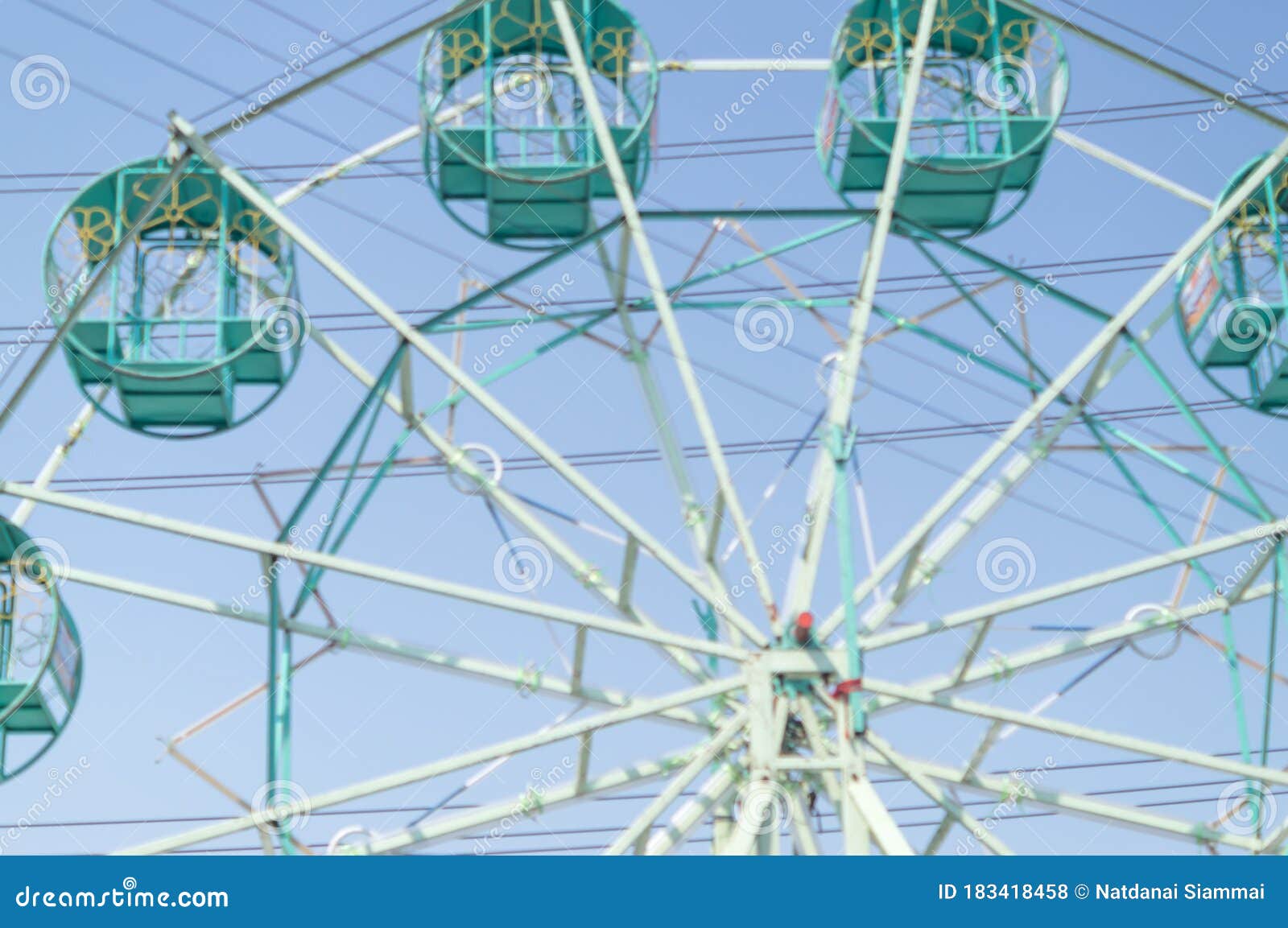 Blurred Green Ferris Wheel in the Park Stock Photo - Image of round ...