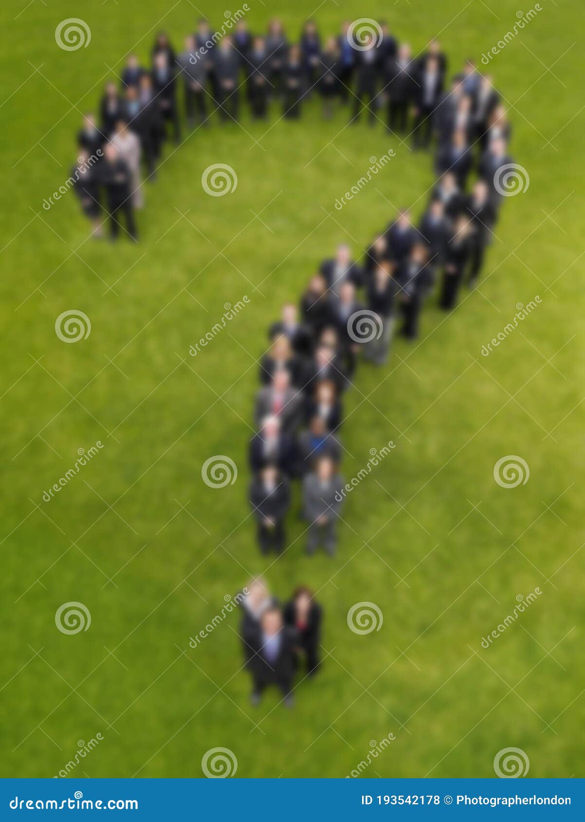 Blurred Group of Business People in Question Mark Shape Stock ...