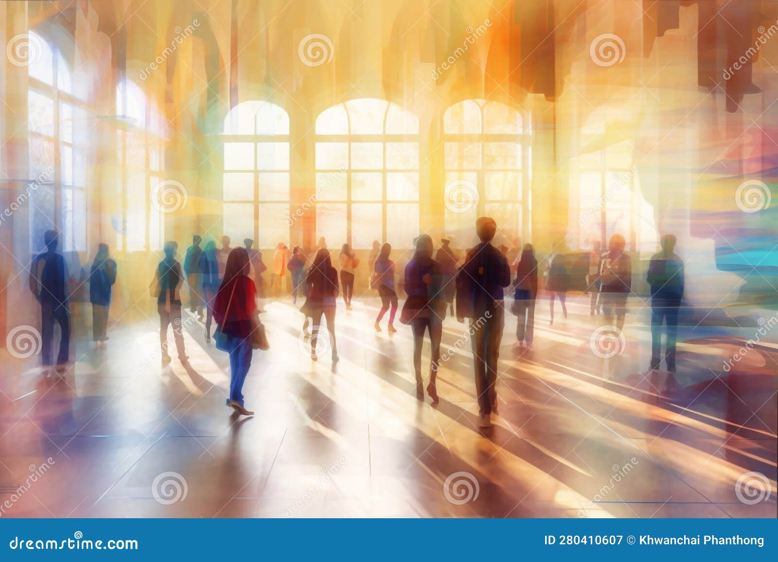 Blurred Group of Young Students Going To Class in Fast Movement ...