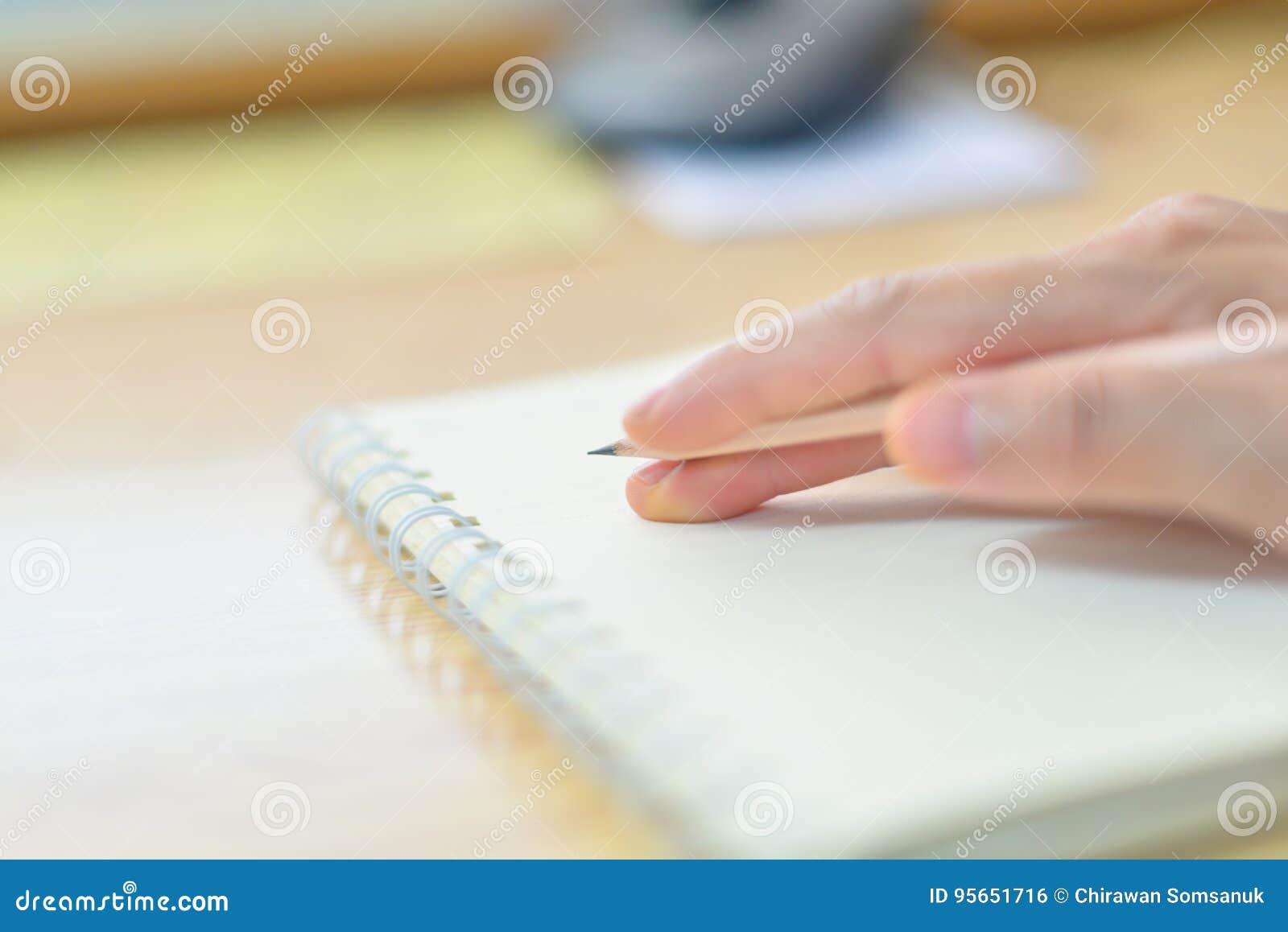 Blurred Hand Writing on Notebook. Stock Photo - Image of pencil ...