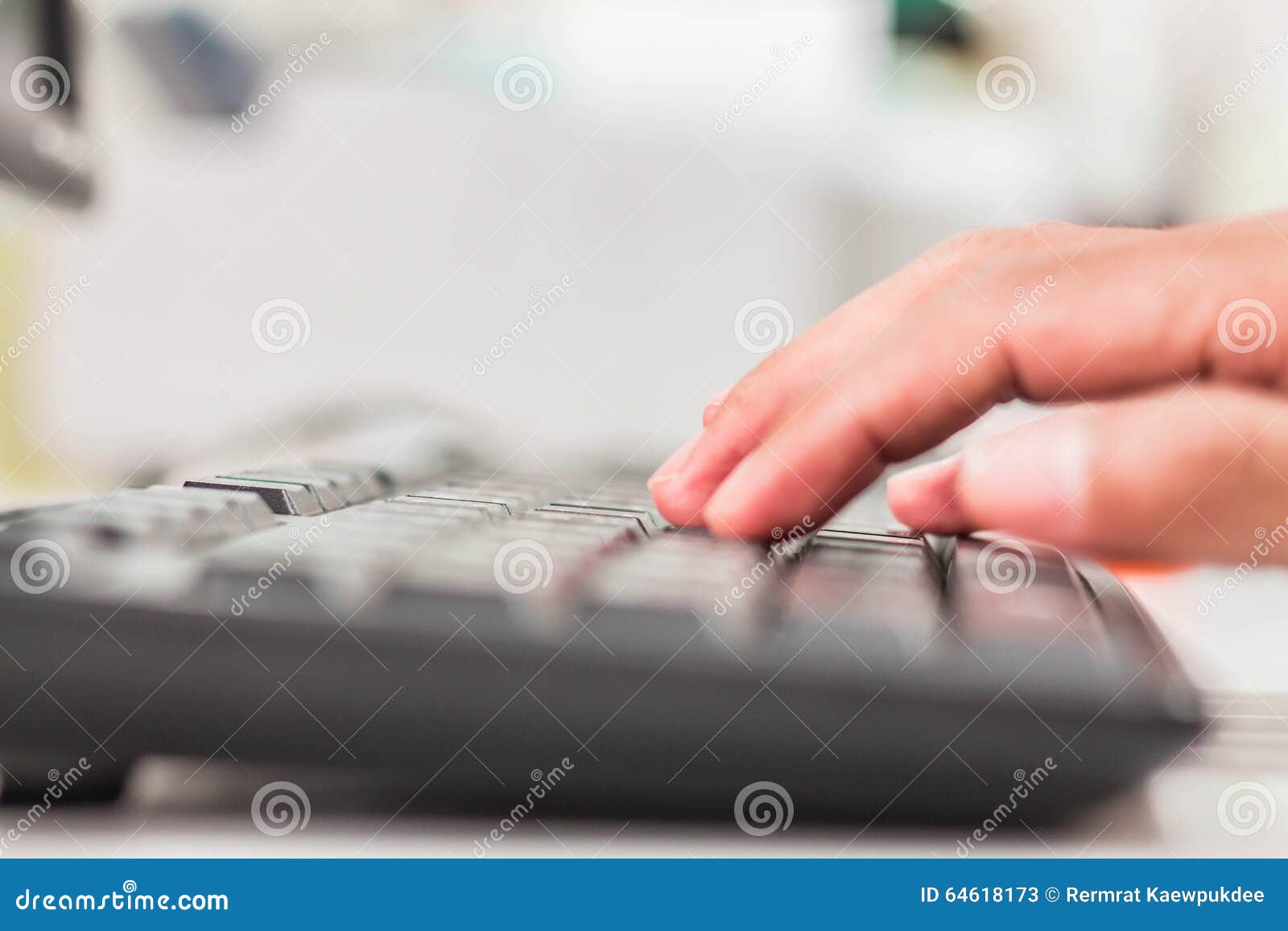 Blurred Hands Typing on a Keyboard. Stock Image - Image of business ...