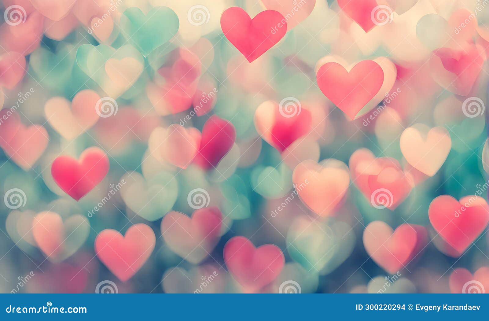 Blurred Hearts Background, Vibrant and Romantic Stock Illustration ...