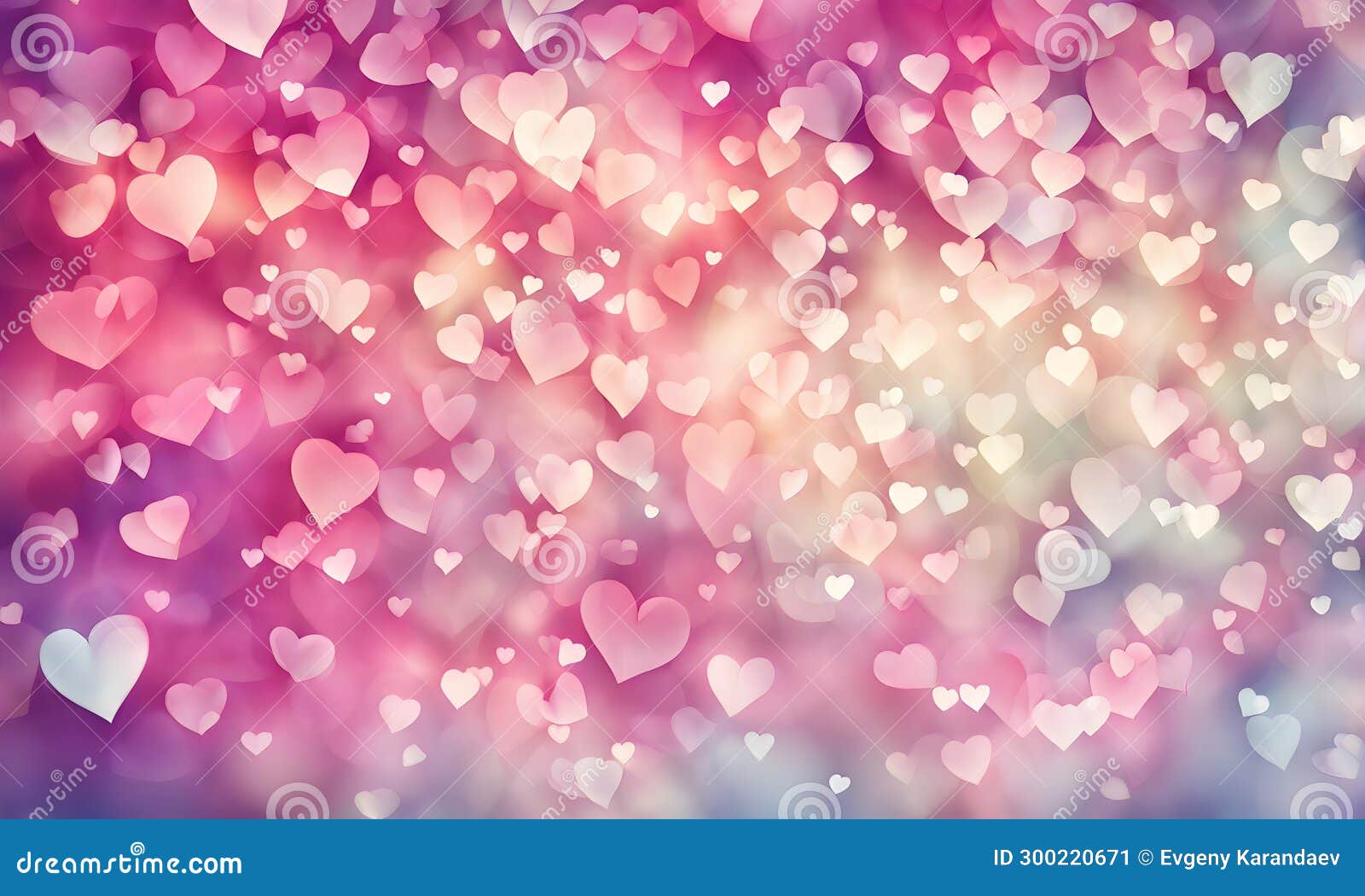Blurred Hearts Background, Vibrant and Romantic Stock Illustration ...
