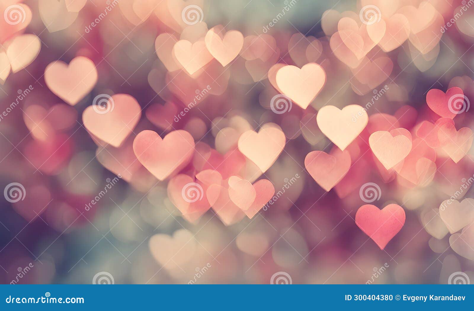 Blurred Hearts Background, Vibrant and Romantic Stock Illustration ...