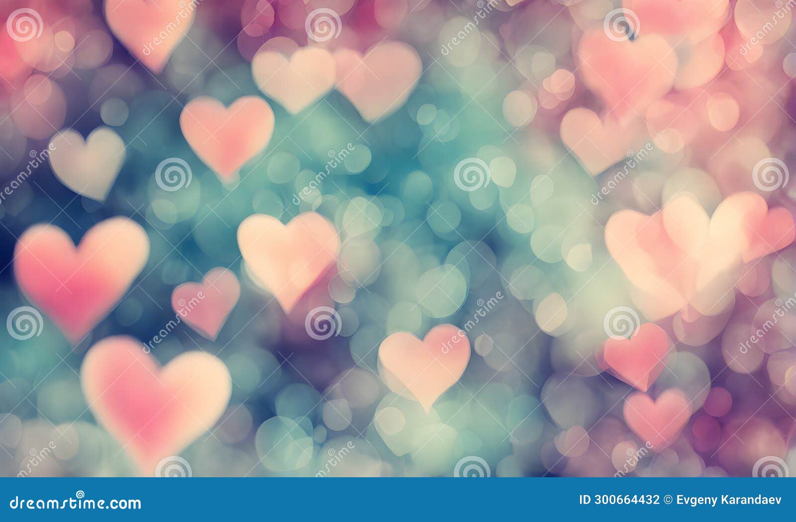 Blurred Hearts Background, Vibrant and Romantic Stock Illustration ...
