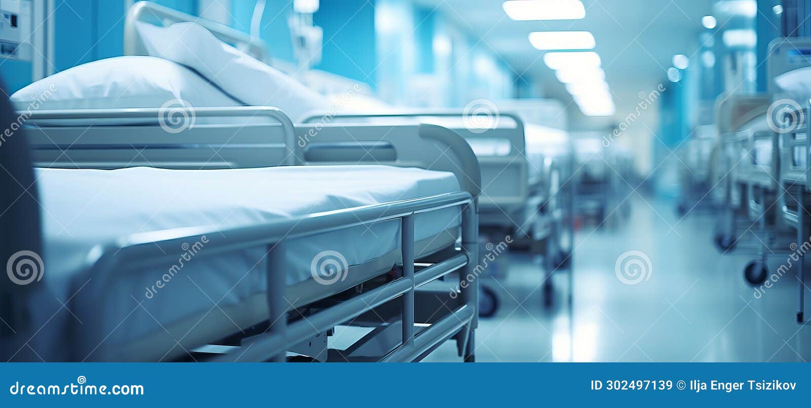 Blurred Hospital Interior Abstract Medical Background with Modern ...