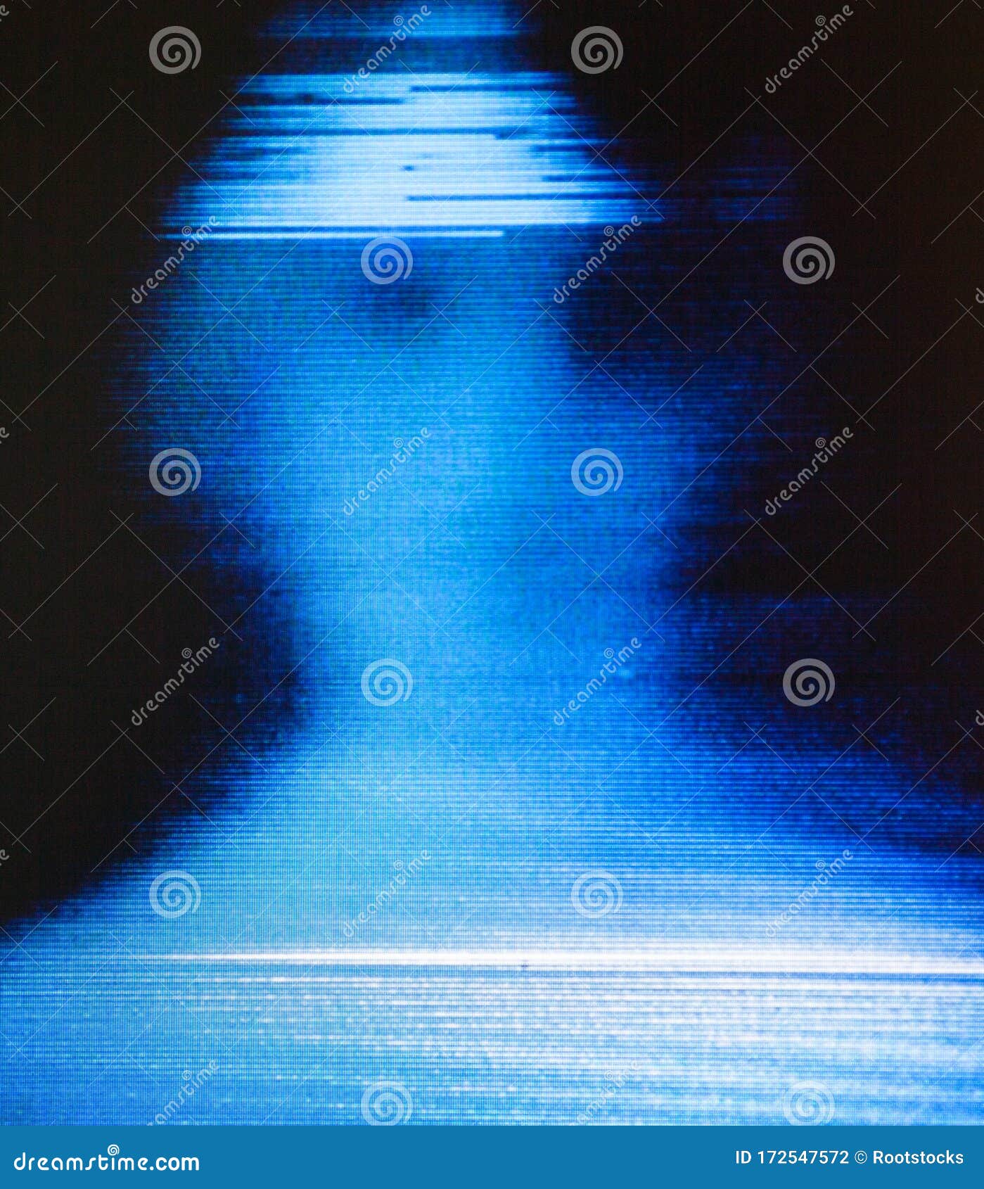 Blurred Human Silhouette on the Screen. Glitch Stock Photo - Image of ...