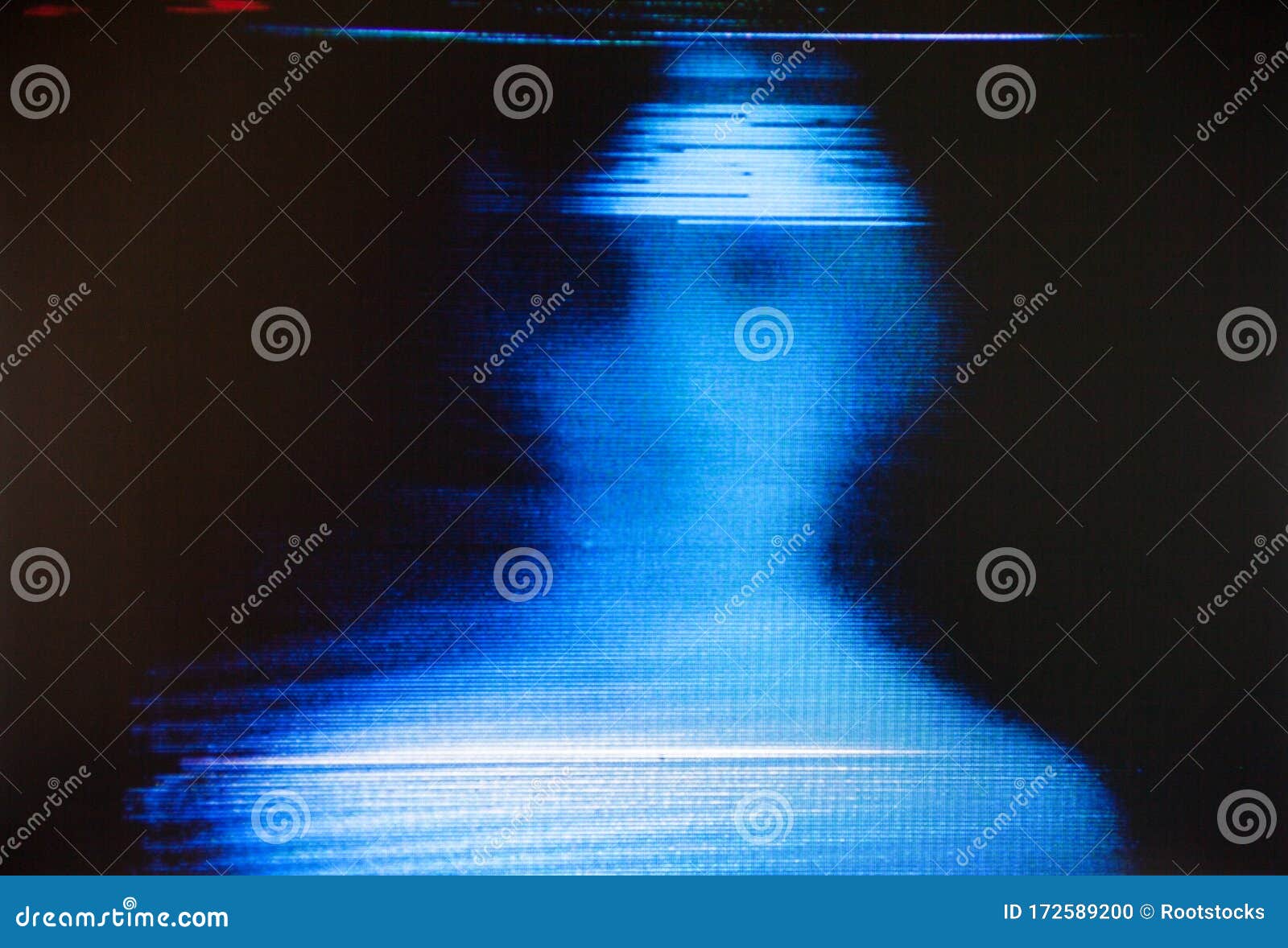 Blurred Human Silhouette on the Screen. Glitch Stock Photo - Image of ...
