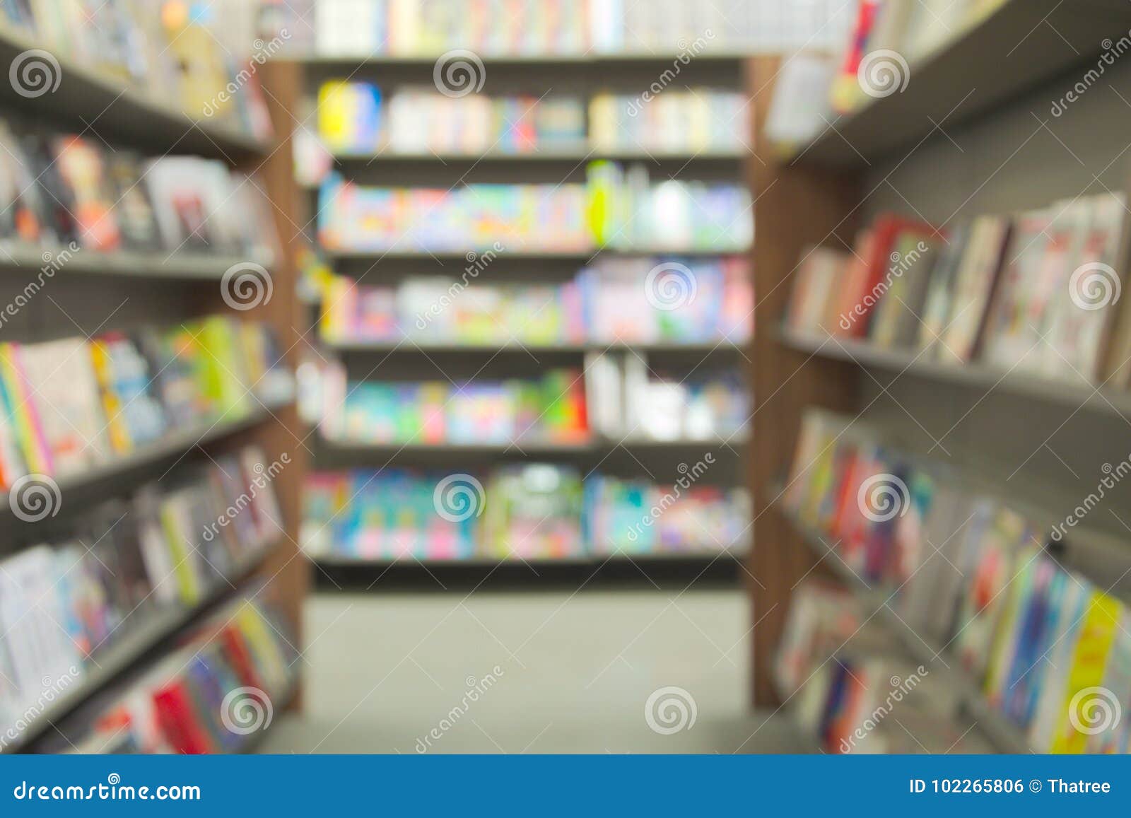 Blurred Image Abstract Book Shelf in Library As Background. Stock Photo ...