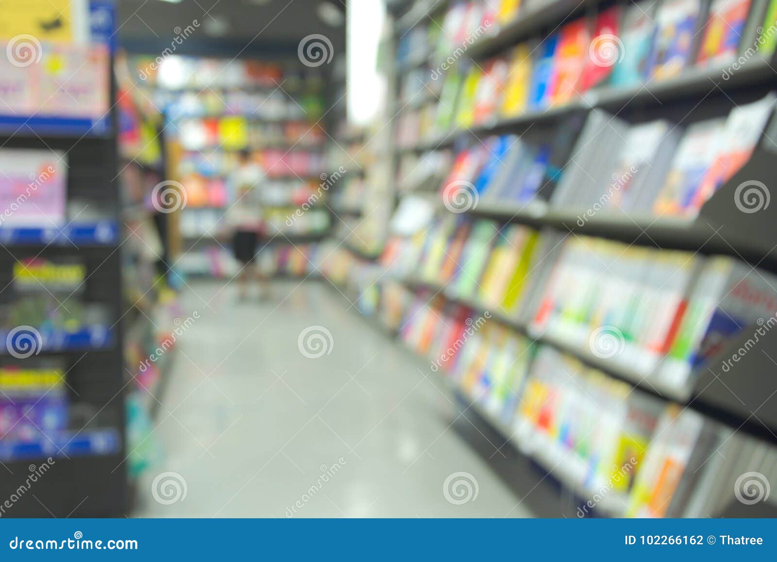 Blurred Image Abstract Book Shelf in Library As Background. Stock Photo ...