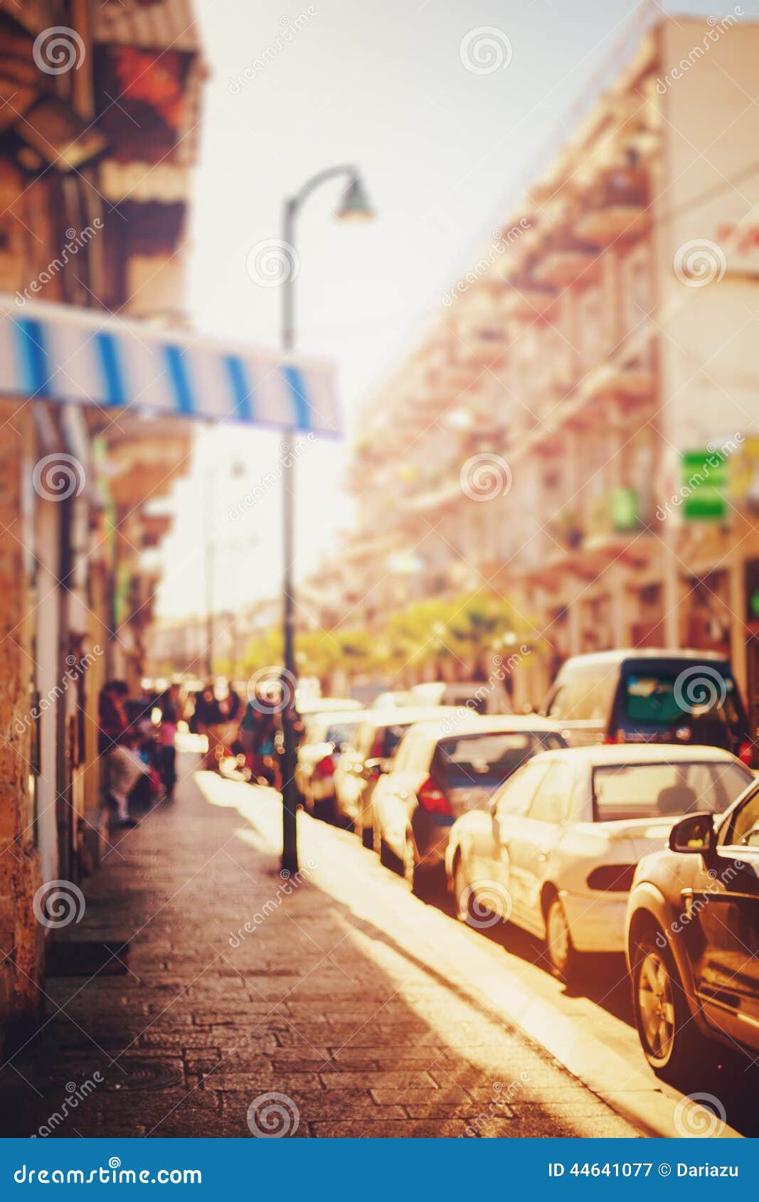 Blurred Image of City Street at Sunset Stock Image - Image of style ...