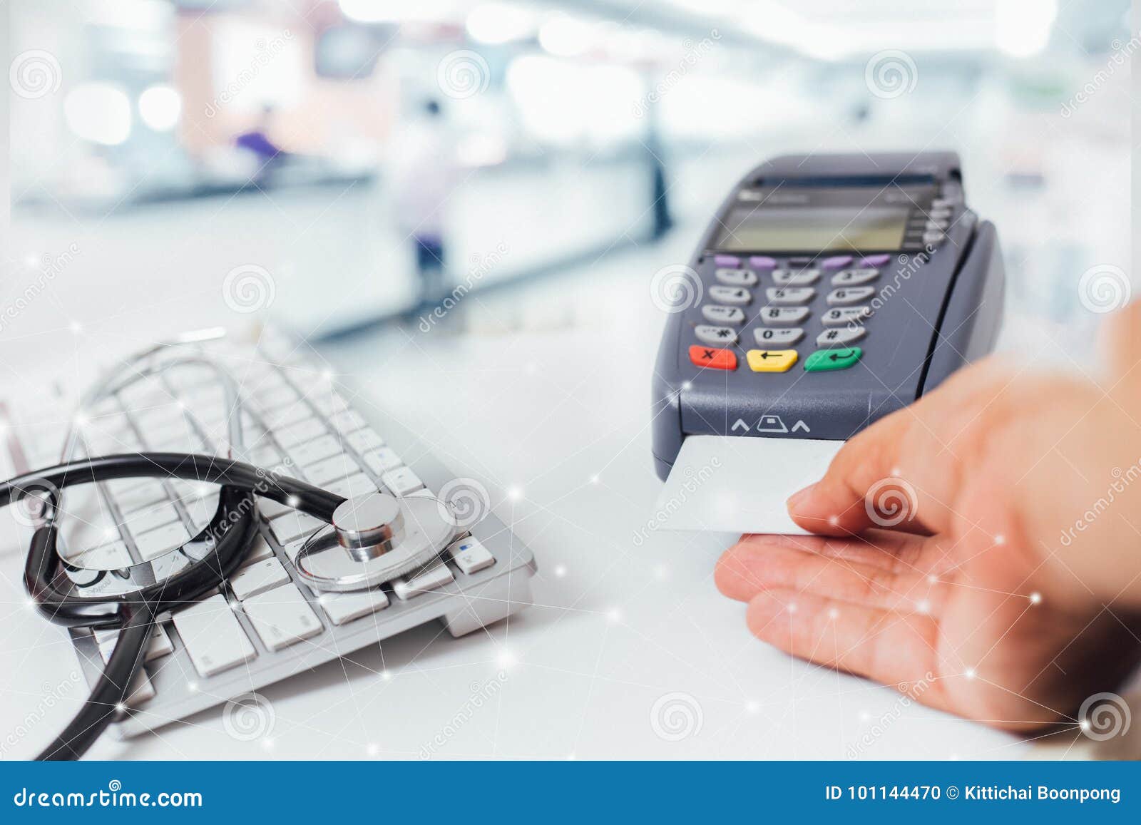 Blurred Image of Counter Services in Hospitals and Paying with a Credit ...