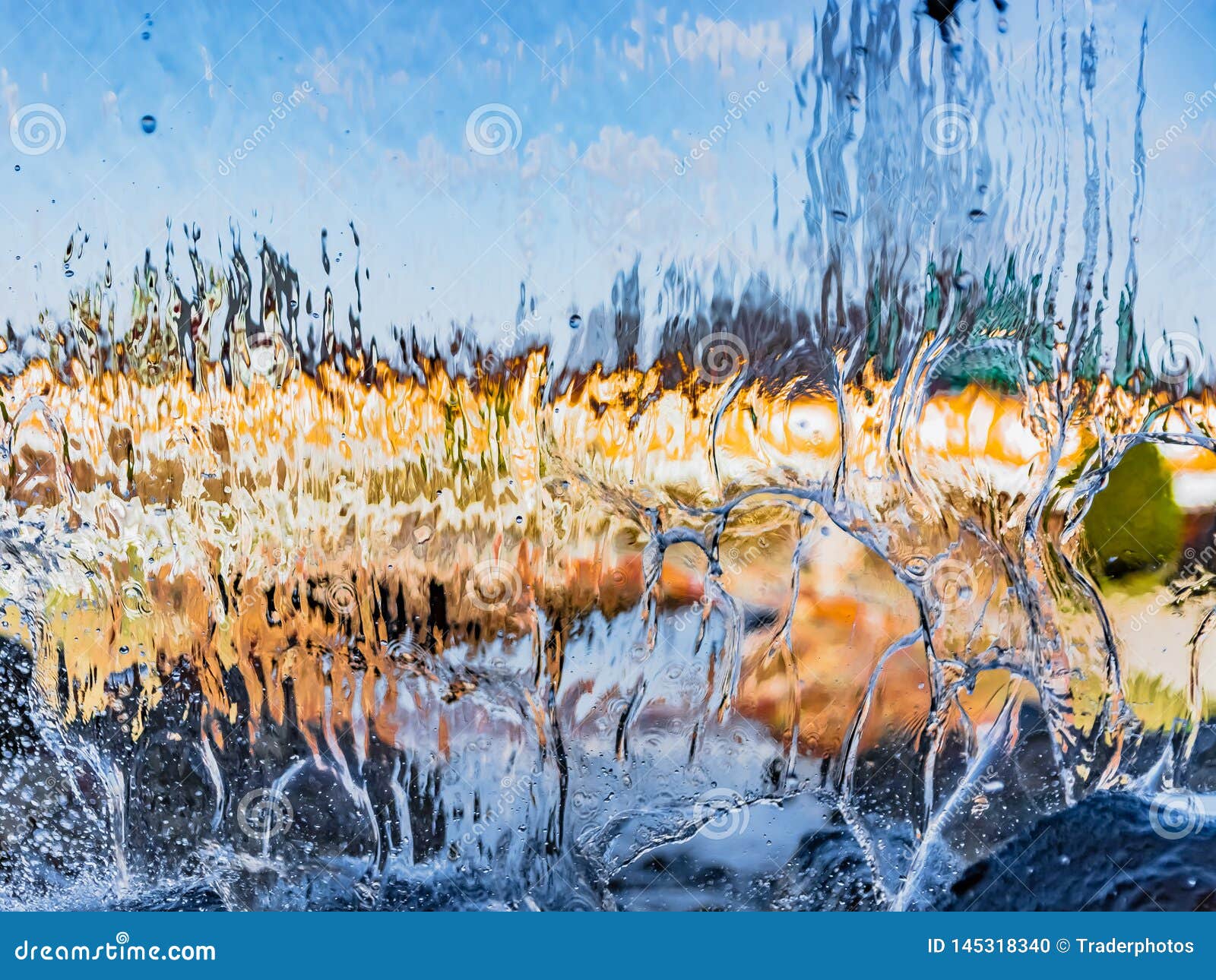 Blurred Image through Falling Water. Stock Photo - Image of originality ...