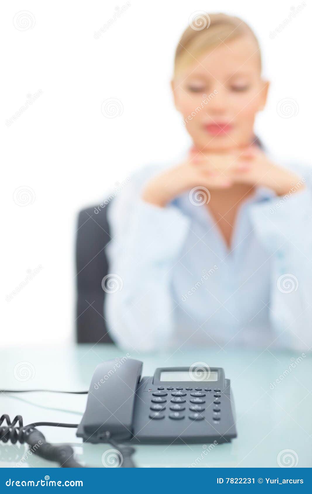 Blurred Image of Female Waiting for a Call Stock Image - Image of ...
