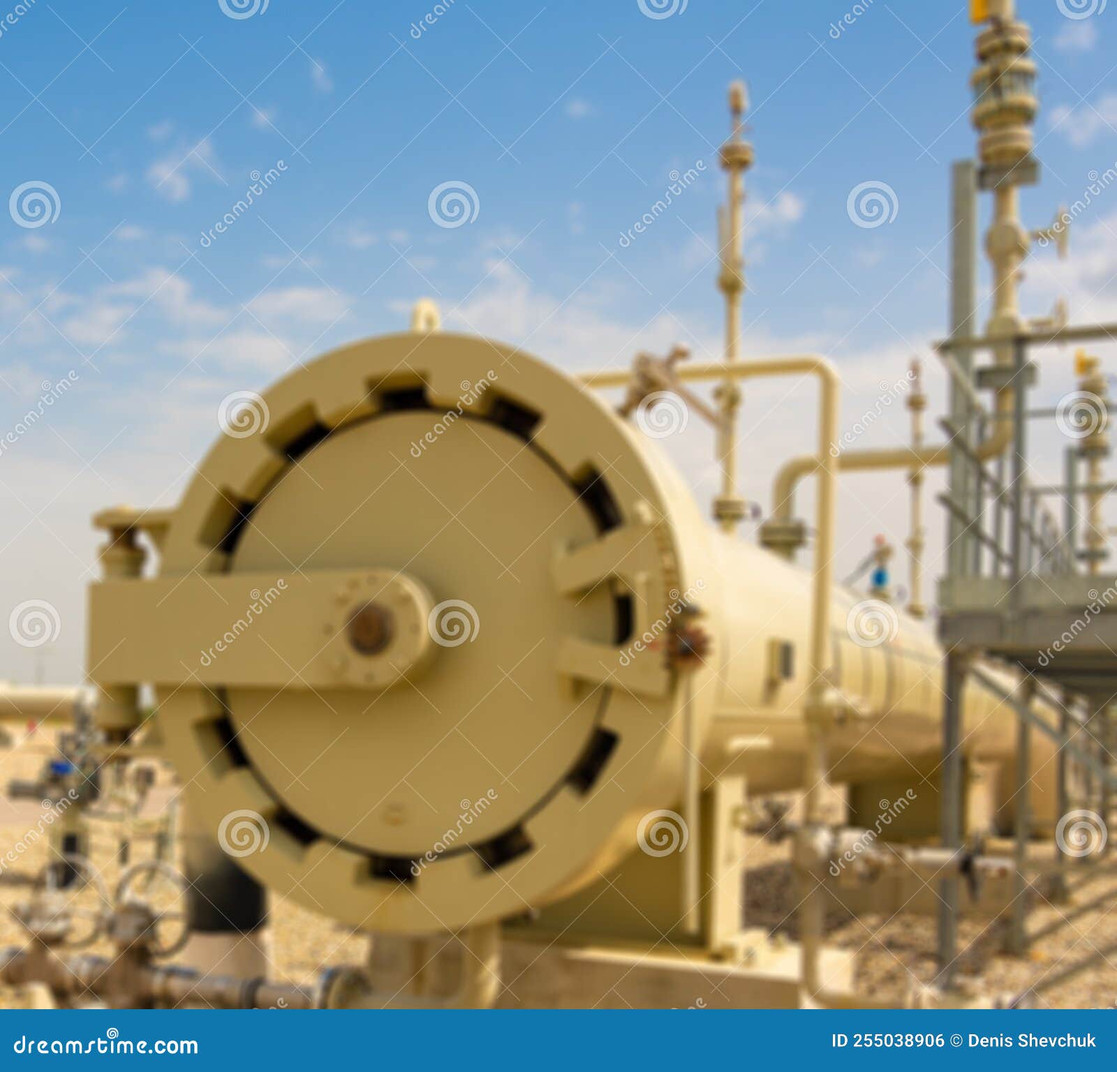 Blurred Image of the Gas Pipeline Piston Launch Chamber Frontal View of ...