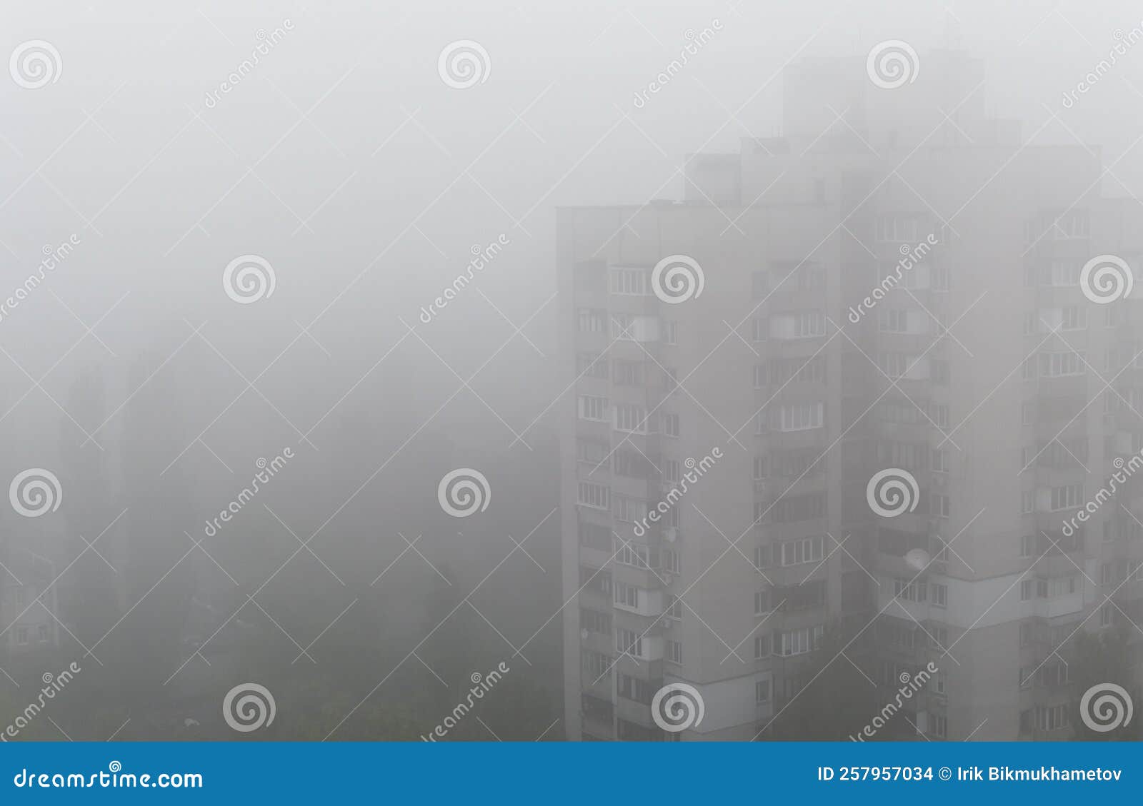 Blurred Image of Multi Storey Residential Building in Fog Stock Photo ...