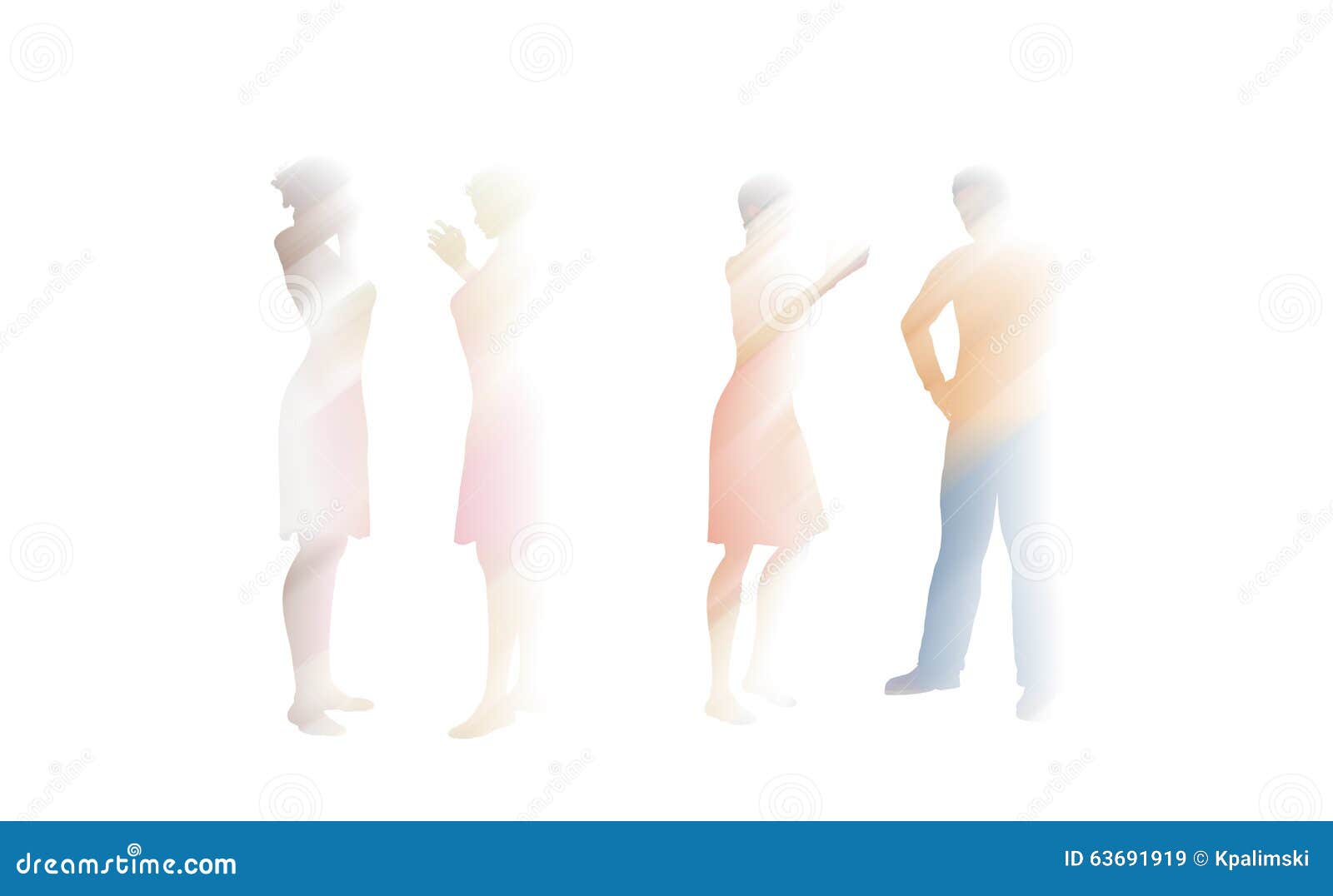 Blurred Image of People Talking on White Stock Illustration ...