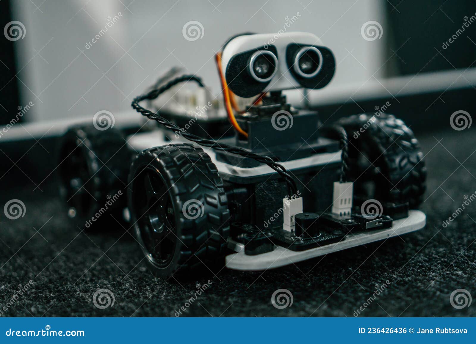 Blurred Image of a Robot Car with Eyes Stock Photo - Image of hobby ...