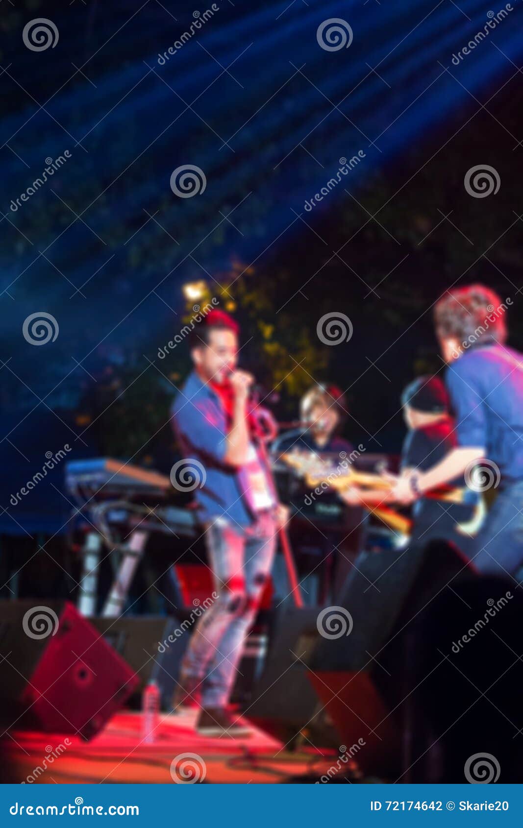 Blurred Image of Singer on Stage Stock Photo - Image of instrument ...